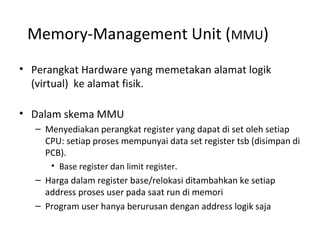 Manajemen memory dan Swapping | PPT