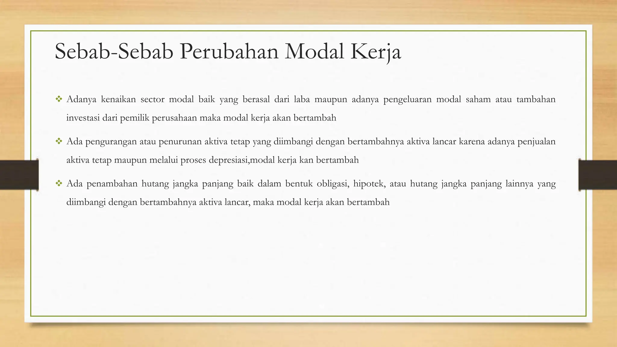 Pengertian, Konsep dan Jenis Modal Kerja | PPTX