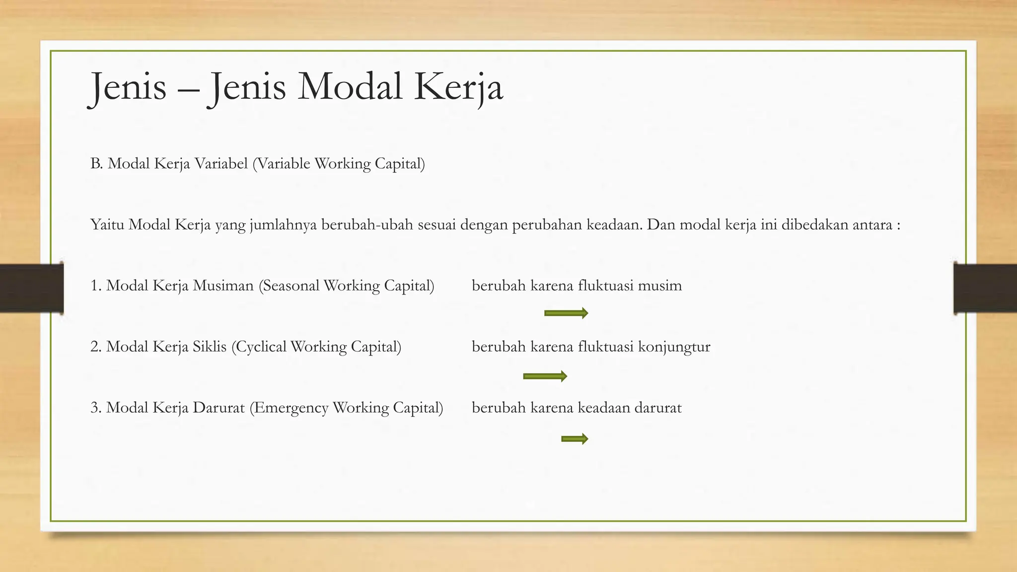 Pengertian, Konsep dan Jenis Modal Kerja | PPTX