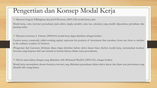 Pengertian, Konsep dan Jenis Modal Kerja | PPTX