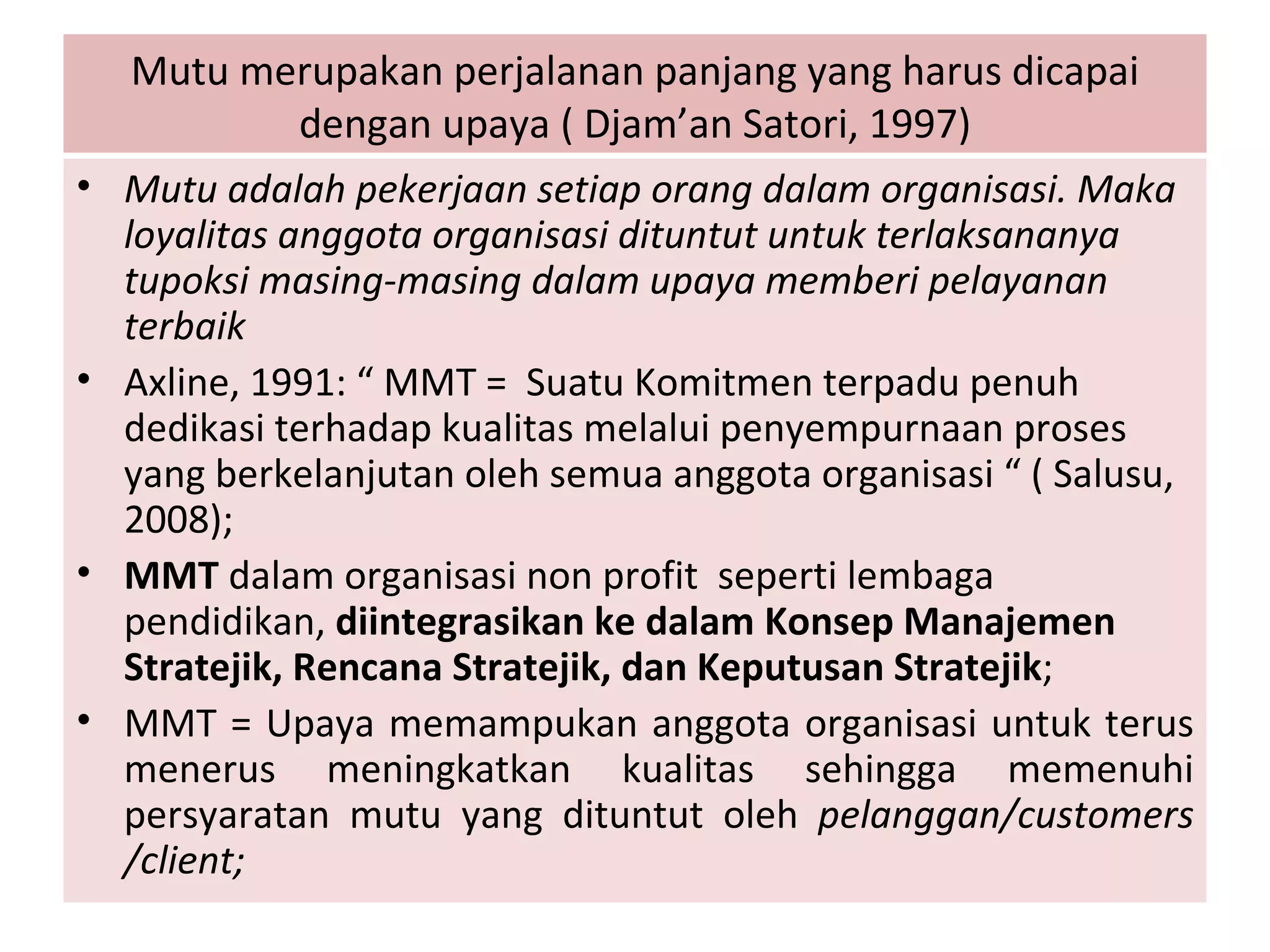 Manajemen mutu sekolah | PPT