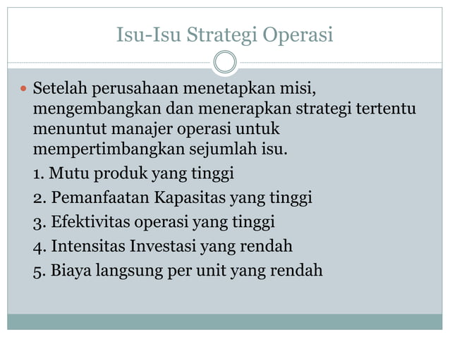 Manajemen operasional | PPTX