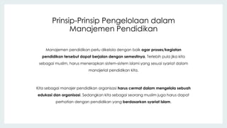 Manajemen Organisasi Bidang Pendidikan (Presentasi) | PDF