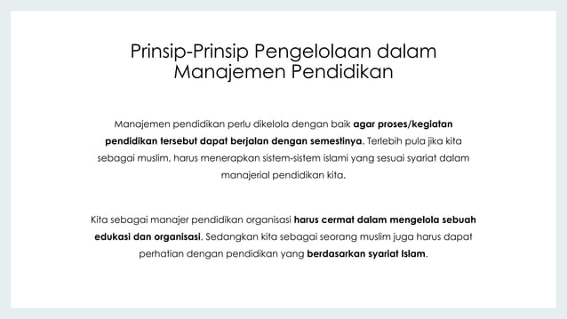 Manajemen Organisasi Bidang Pendidikan (Presentasi) | PDF