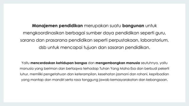 Manajemen Organisasi Bidang Pendidikan (Presentasi) | PDF