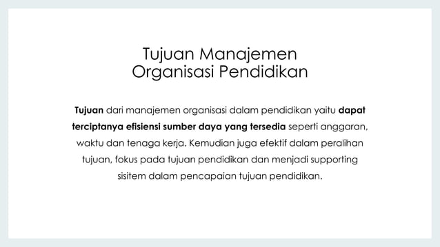 Manajemen Organisasi Bidang Pendidikan (Presentasi) | PDF