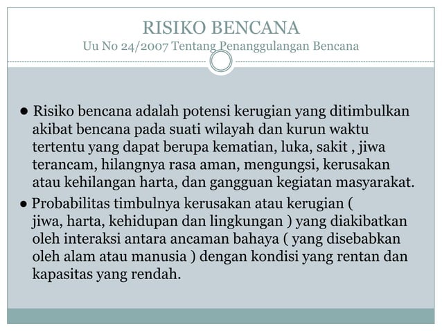 Manajemen Penanggulangan Bencana | PPTX