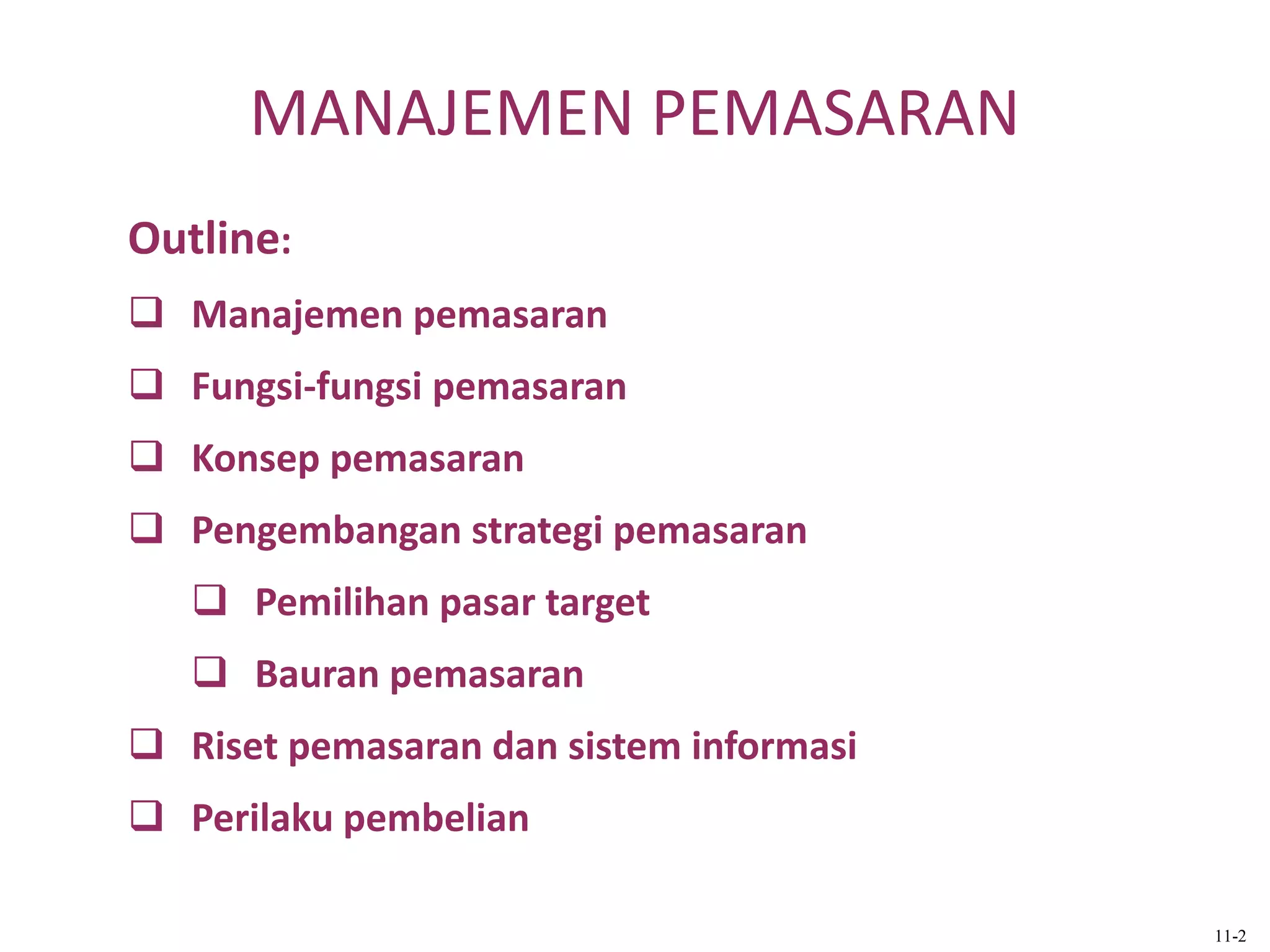 Manajemen Pemasaran | PPTX