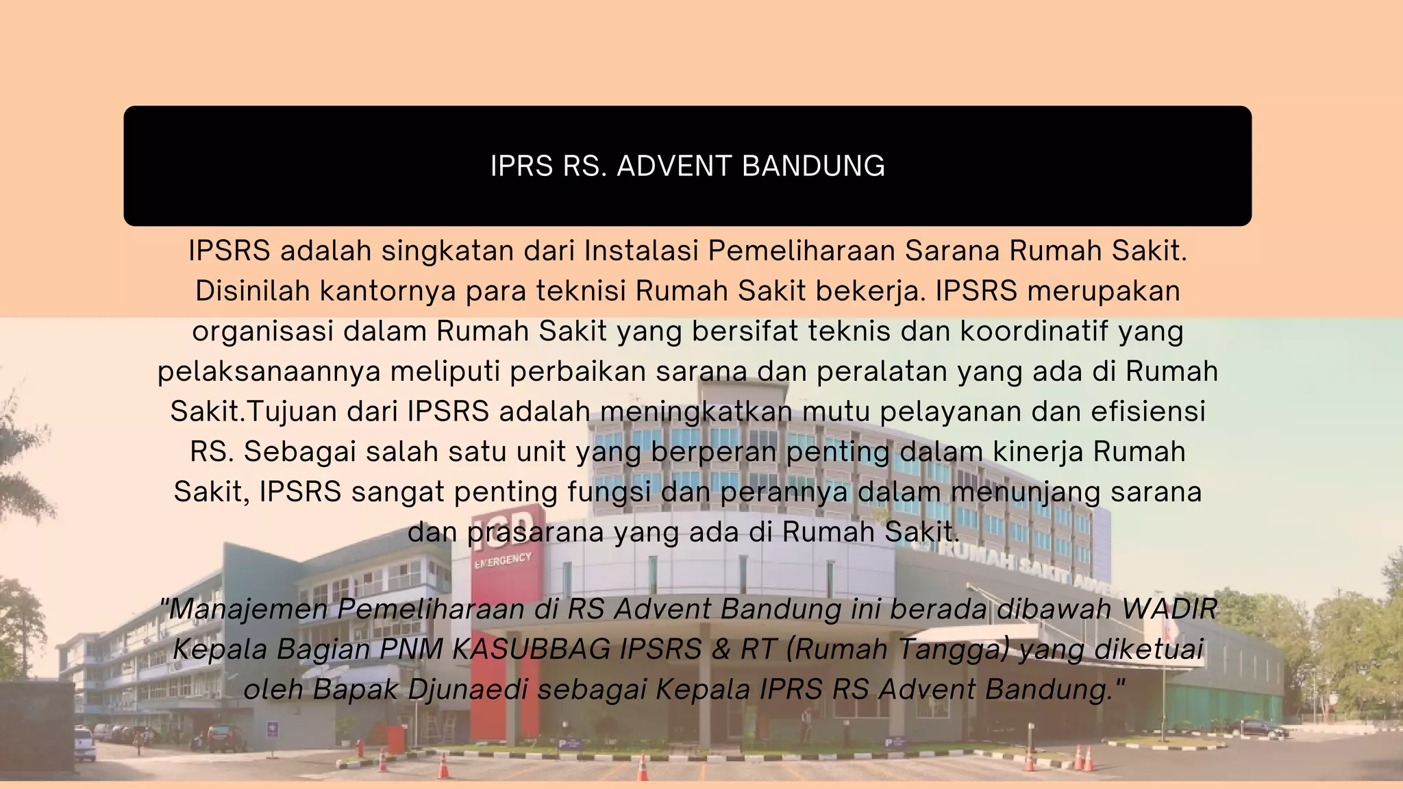 Manajemen perawatan gedung rumah sakit advent bandung | PDF