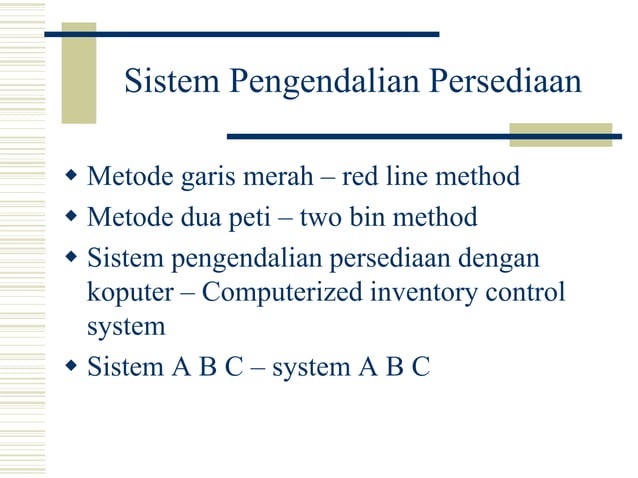 Manajemen persediaan | PPTX