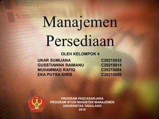 Manajemen persediaan | PPTX
