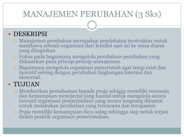Manajemen perubahan | PPTX