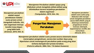 MANAJEMEN PERUBAHAN ORGANISASI/ISTANSI/SEKOLAH | PDF