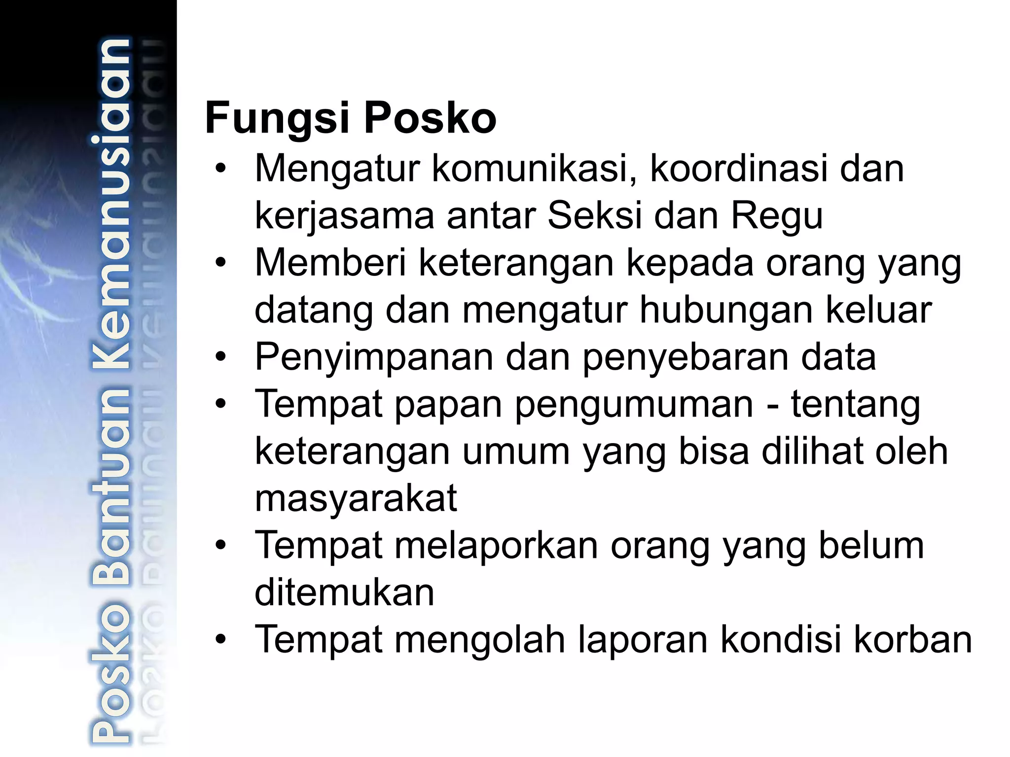Manajemen Posko Tanggap Bencana | PPTX