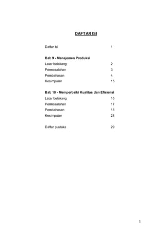 Manajemen produksi & memperbaiki kualitas dan efisiensi produksi | DOCX