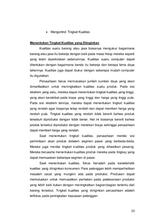 Manajemen produksi & memperbaiki kualitas dan efisiensi produksi | DOCX