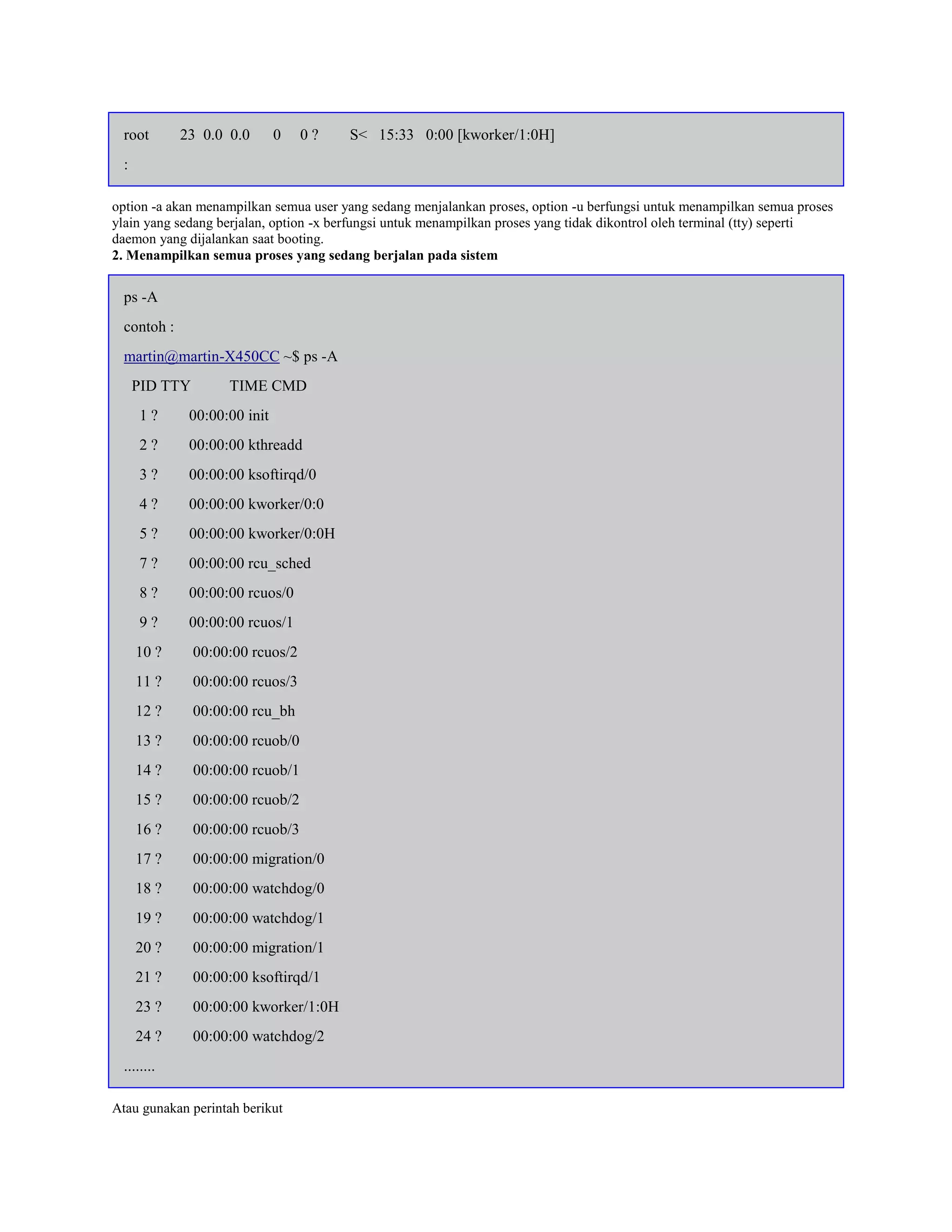 Manajemen proses linux | PDF