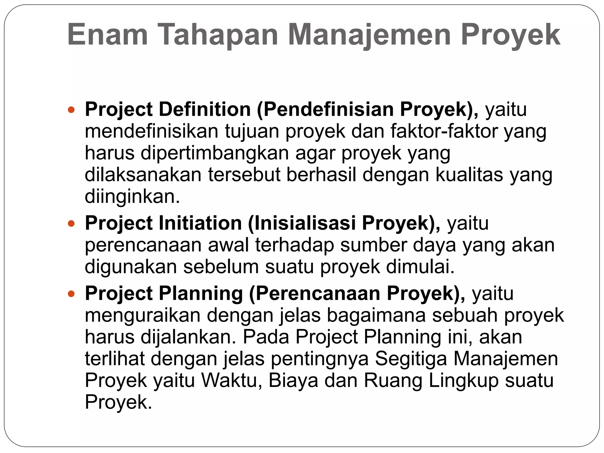 Manajemen proyek | PPTX