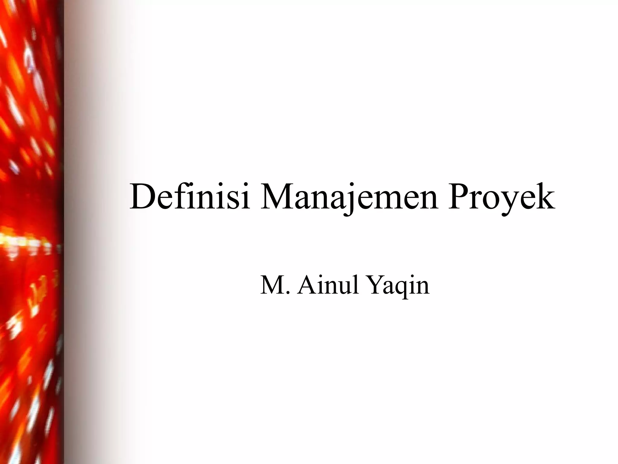 Pengantar Manajemen Proyek | PPT