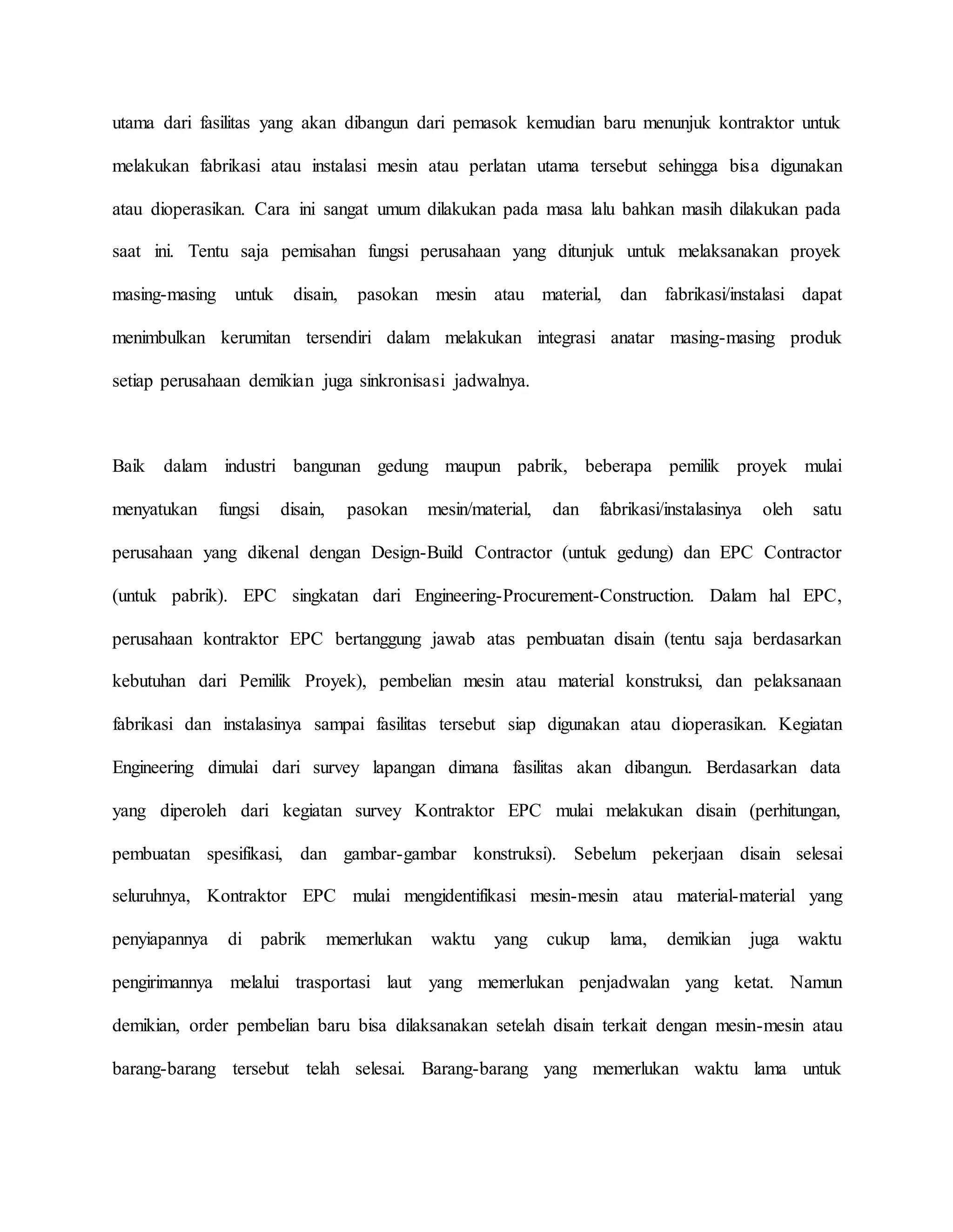 Manajemen proyek untuk epc | DOCX
