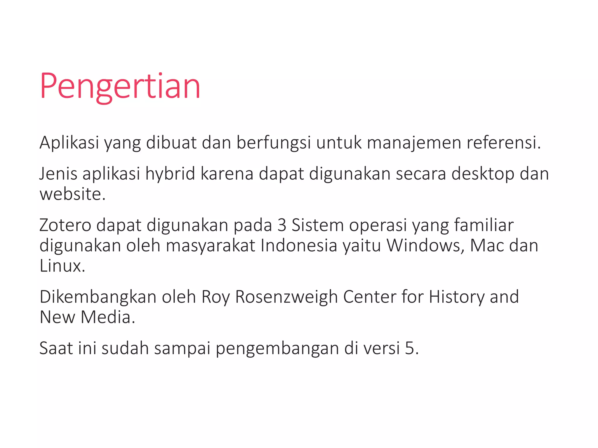 Manajemen referensi menggunakan zotero | PDF