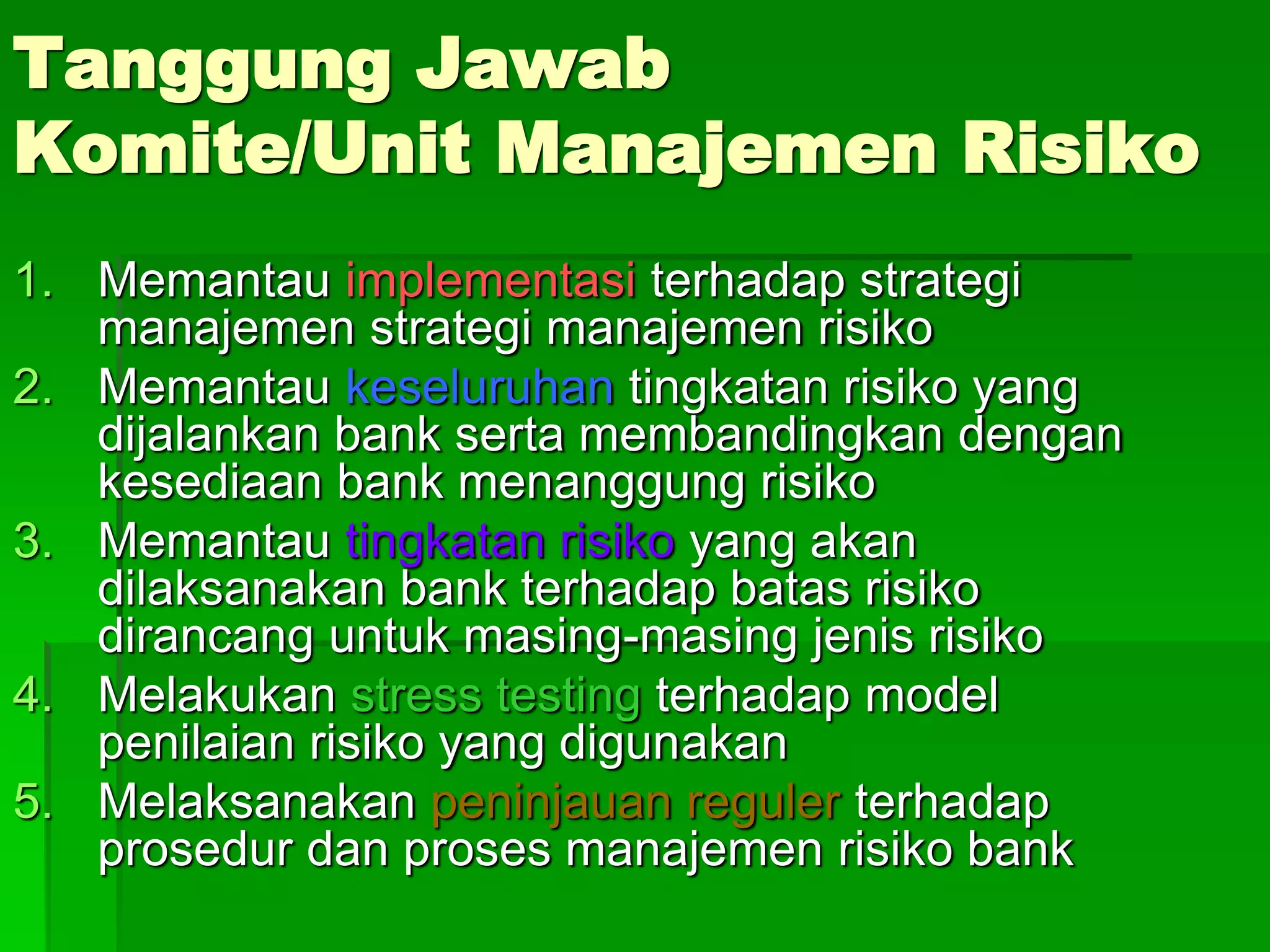 Manajemen Resiko Bank | PPSX