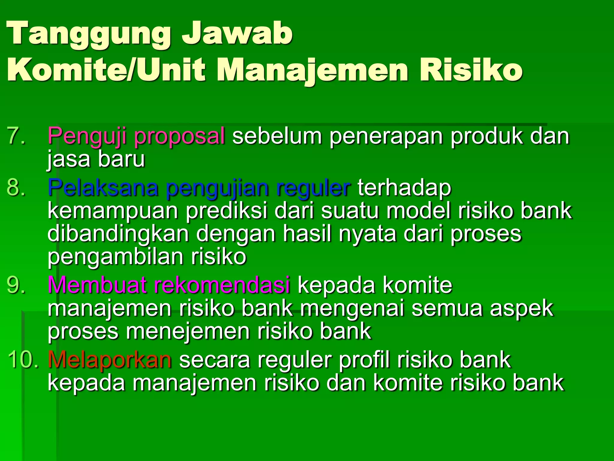 Manajemen Resiko Bank | PPSX