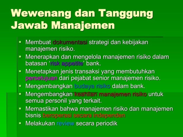 Manajemen Resiko Bank | PPSX