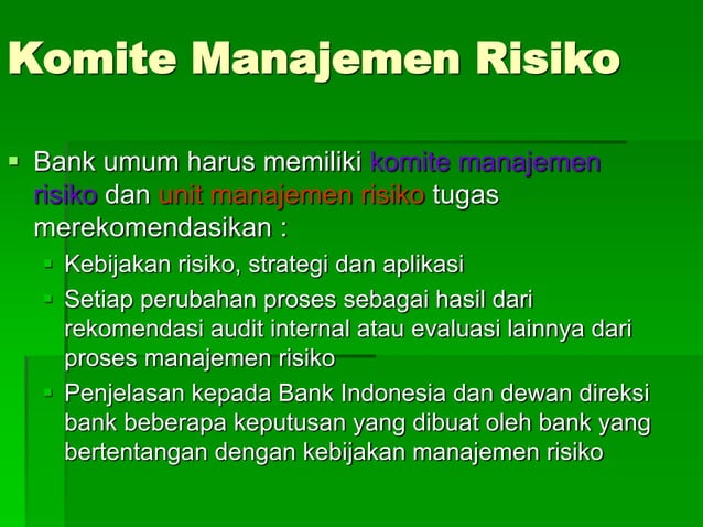 Manajemen Resiko Bank | PPSX