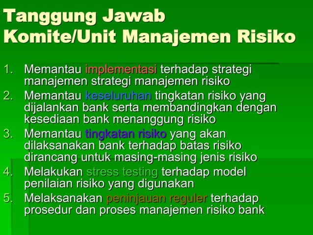 Manajemen Resiko Bank | PPSX