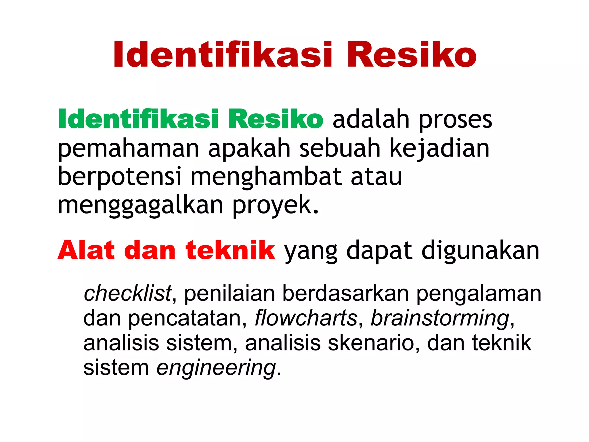 Manajemen resiko dalam bisnis | PPTX