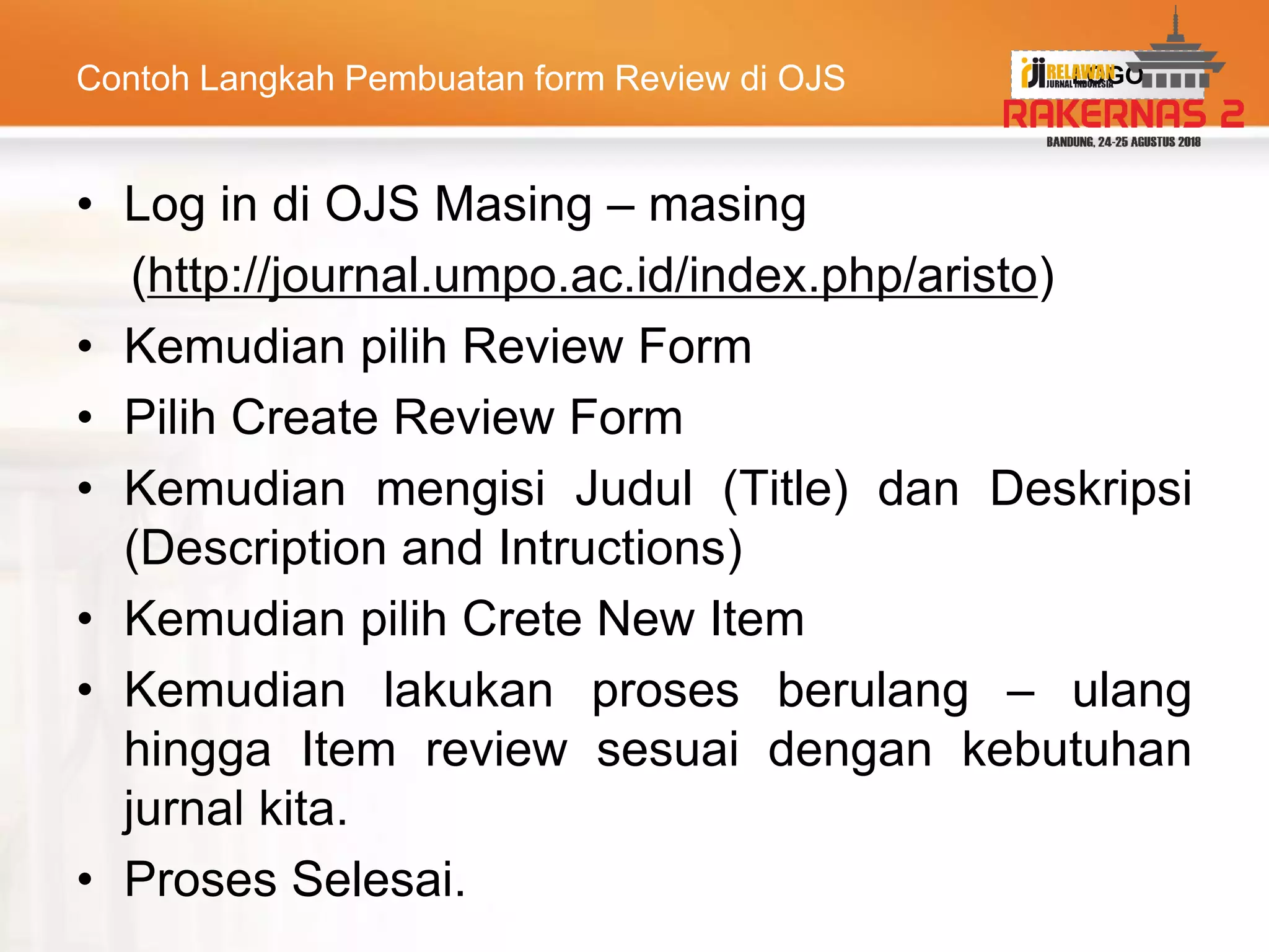 PROSES DALAM MANAJEMEN REVIEW PADA OJS | PDF