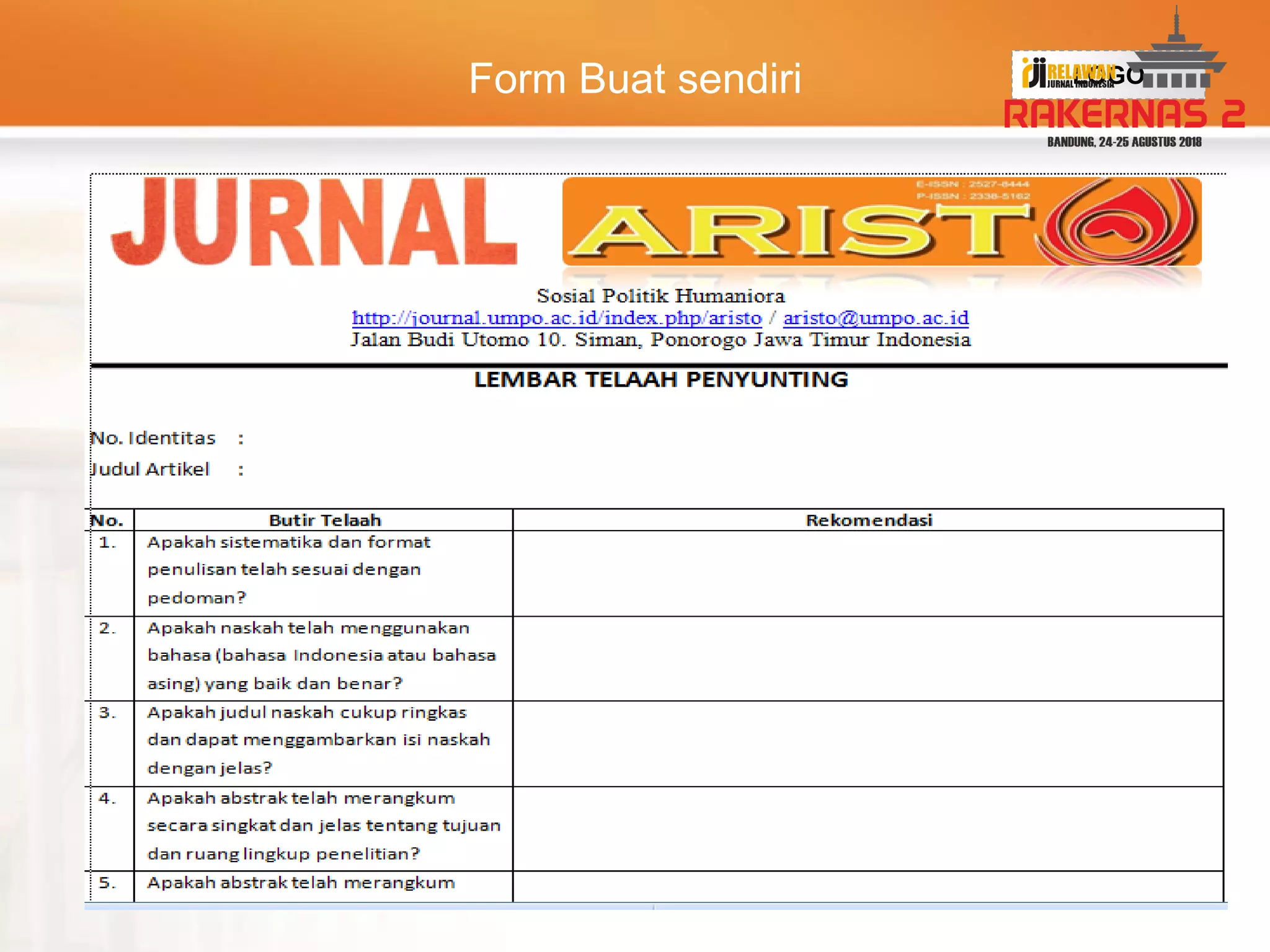 PROSES DALAM MANAJEMEN REVIEW PADA OJS | PDF