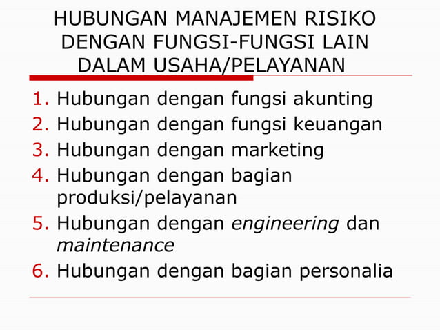 Manajemen Risiko di fasilitas pelayanan kesehatan | PPT