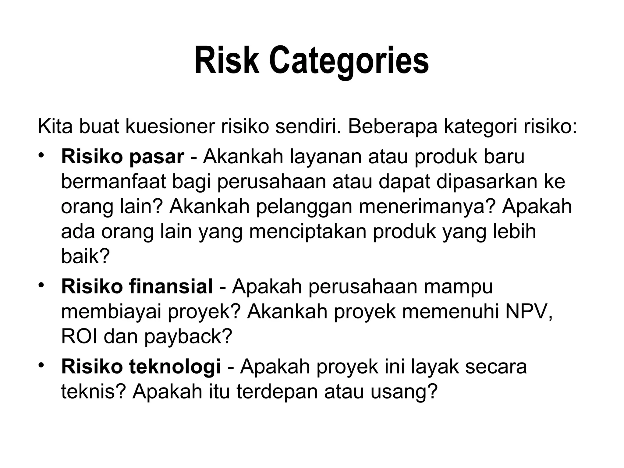 Manajemen risiko Perusahaan Jasa | PPT