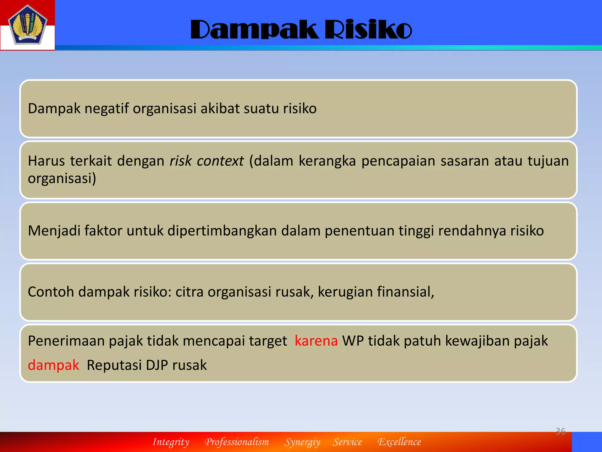 Manajemen risiko di kementerian keuangan | PDF