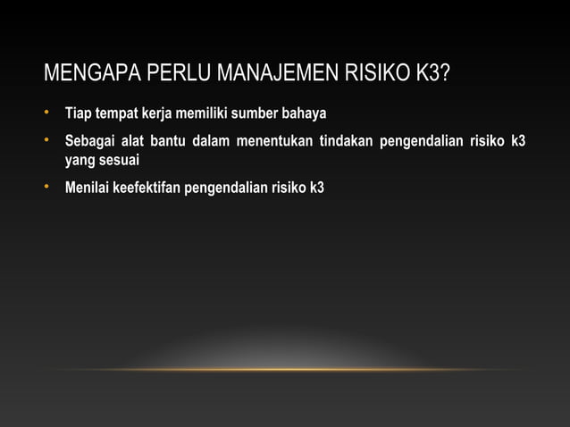 Manajemen risiko k3 | PPT