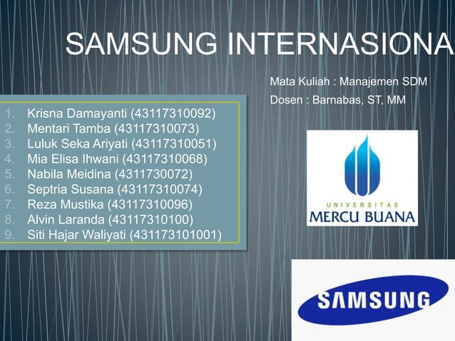 Manajemen SDM Samsung Internasional | PPTX