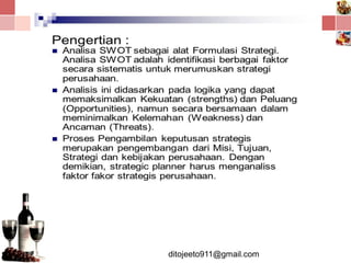 Manajemen Strategik (Pertemuan 4) Analisis SWOT .pdf