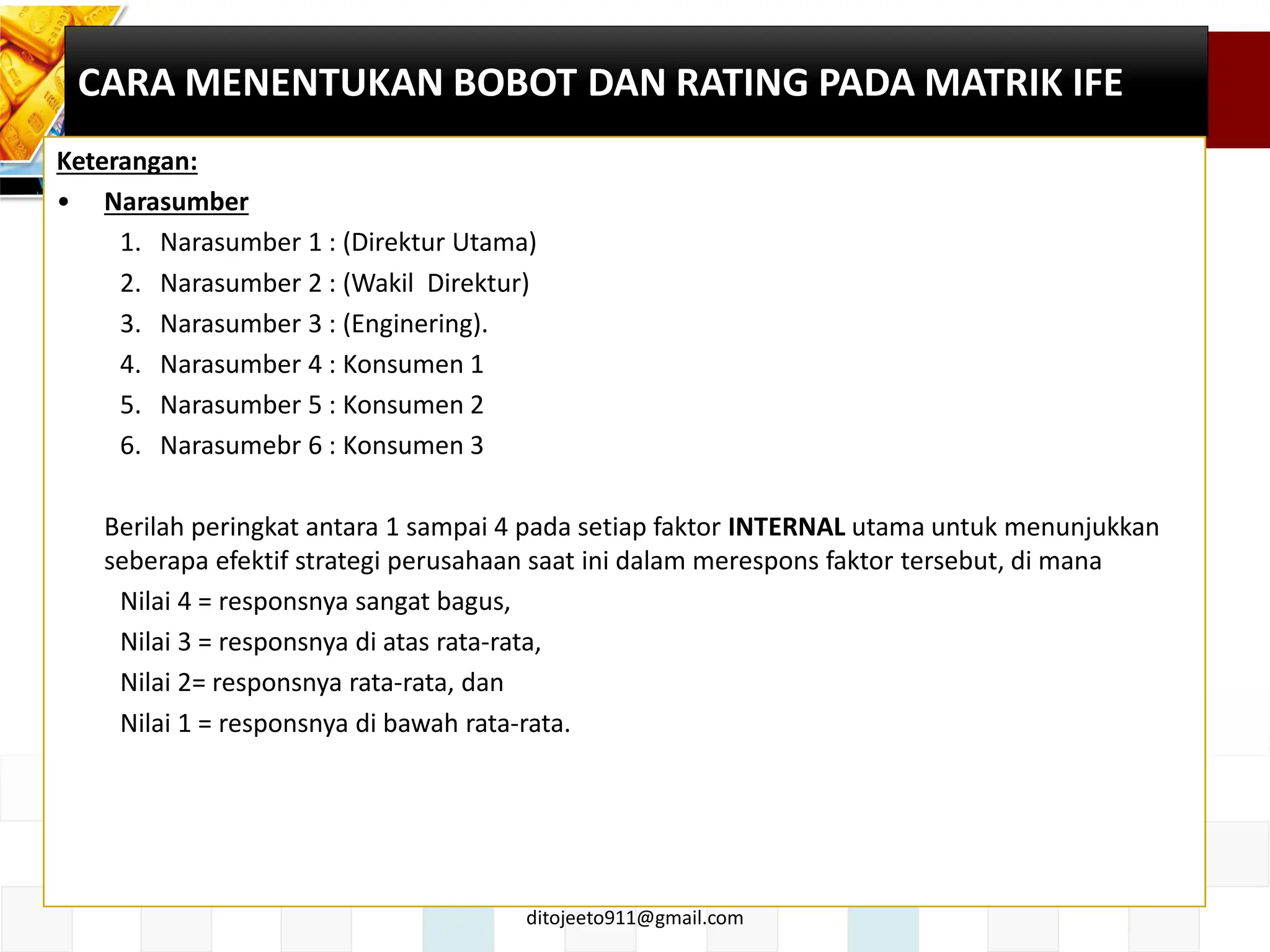 Manajemen Strategik (Pertemuan 5) Matriks IFE dan EFE.pdf