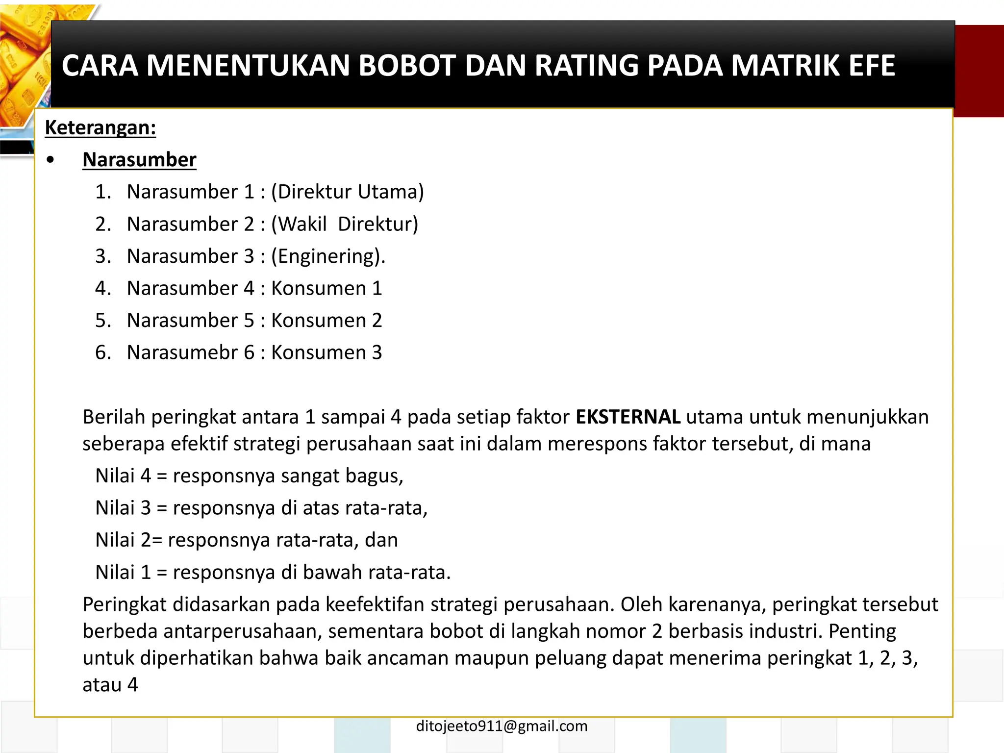 Manajemen Strategik (Pertemuan 5) Matriks IFE dan EFE.pdf