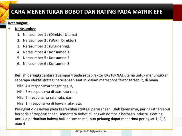 Manajemen Strategik (Pertemuan 5) Matriks IFE dan EFE.pdf
