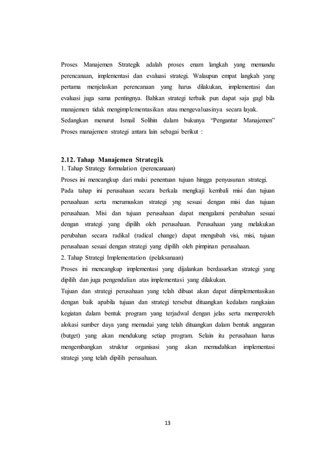MAKALAH MANAJEMEN STRATEGIK ( UTS ) | DOCX