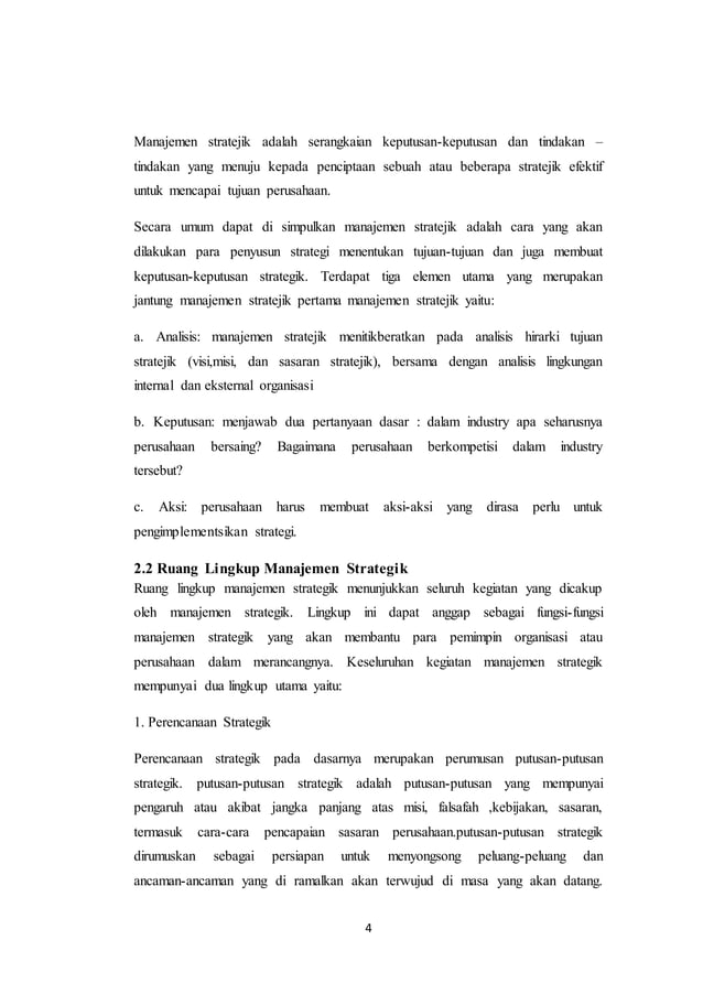 MAKALAH MANAJEMEN STRATEGIK ( UTS ) | DOCX