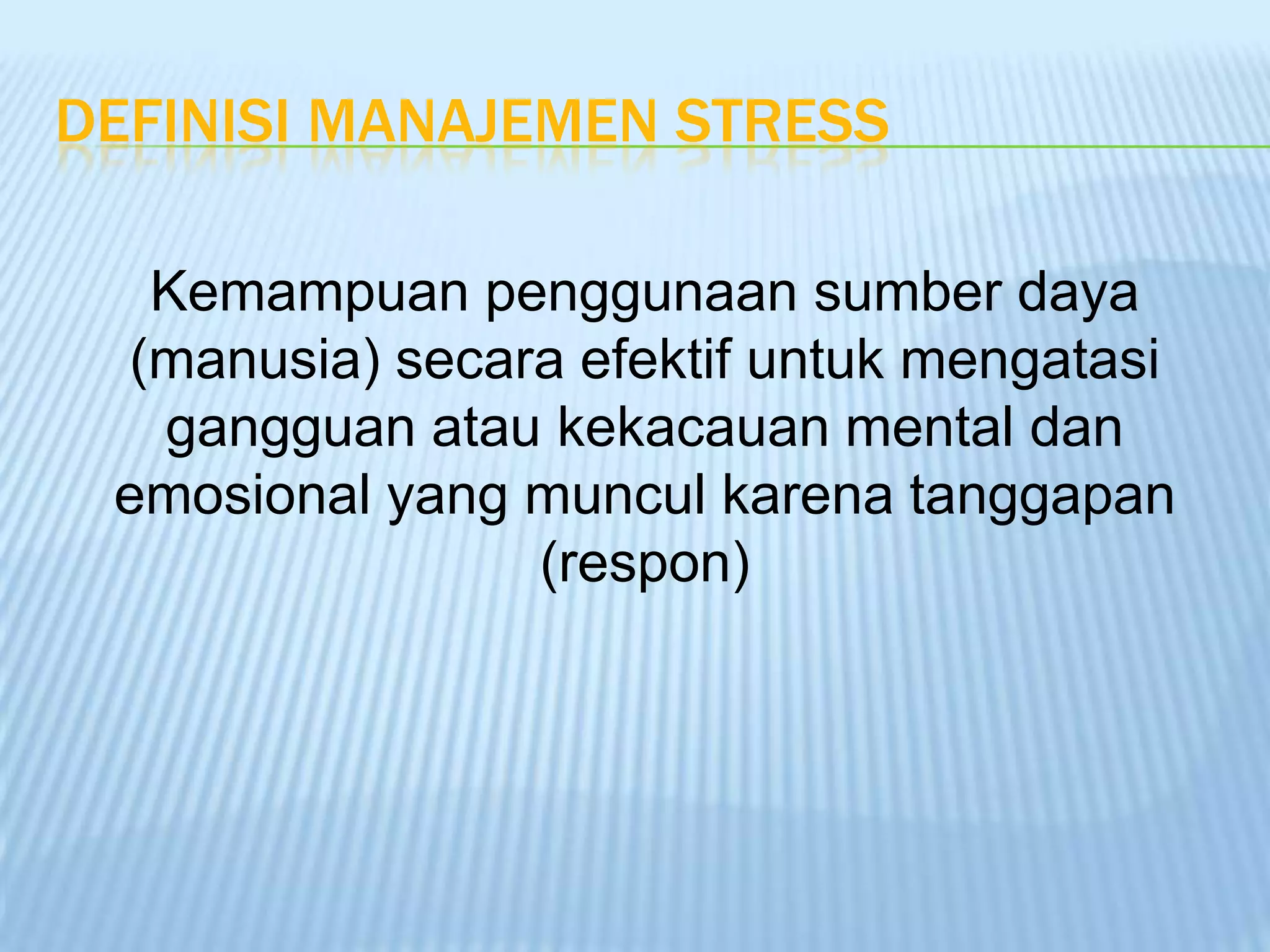 Manajemen stres | PPTX