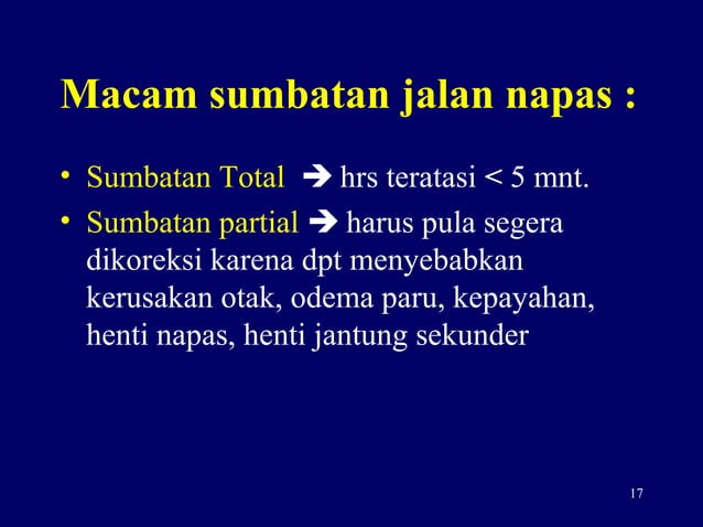 Manajemen sumbatan jalan napas | PPT