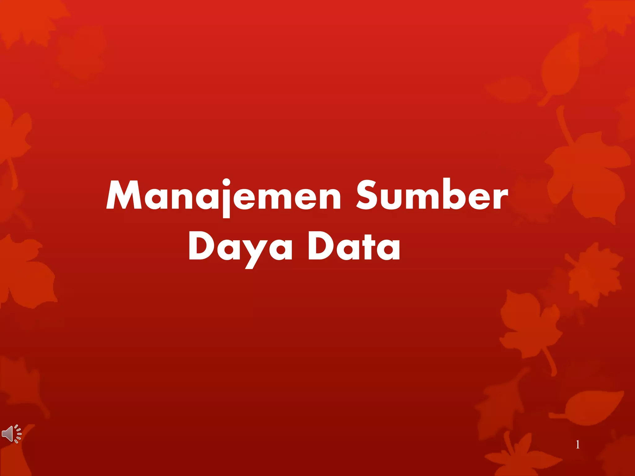 Manajemen Sumberdaya Data | PPTX
