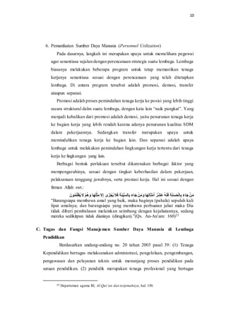 Manajemen sumber daya manusia di lingkungan pendidikan Islam | DOCX