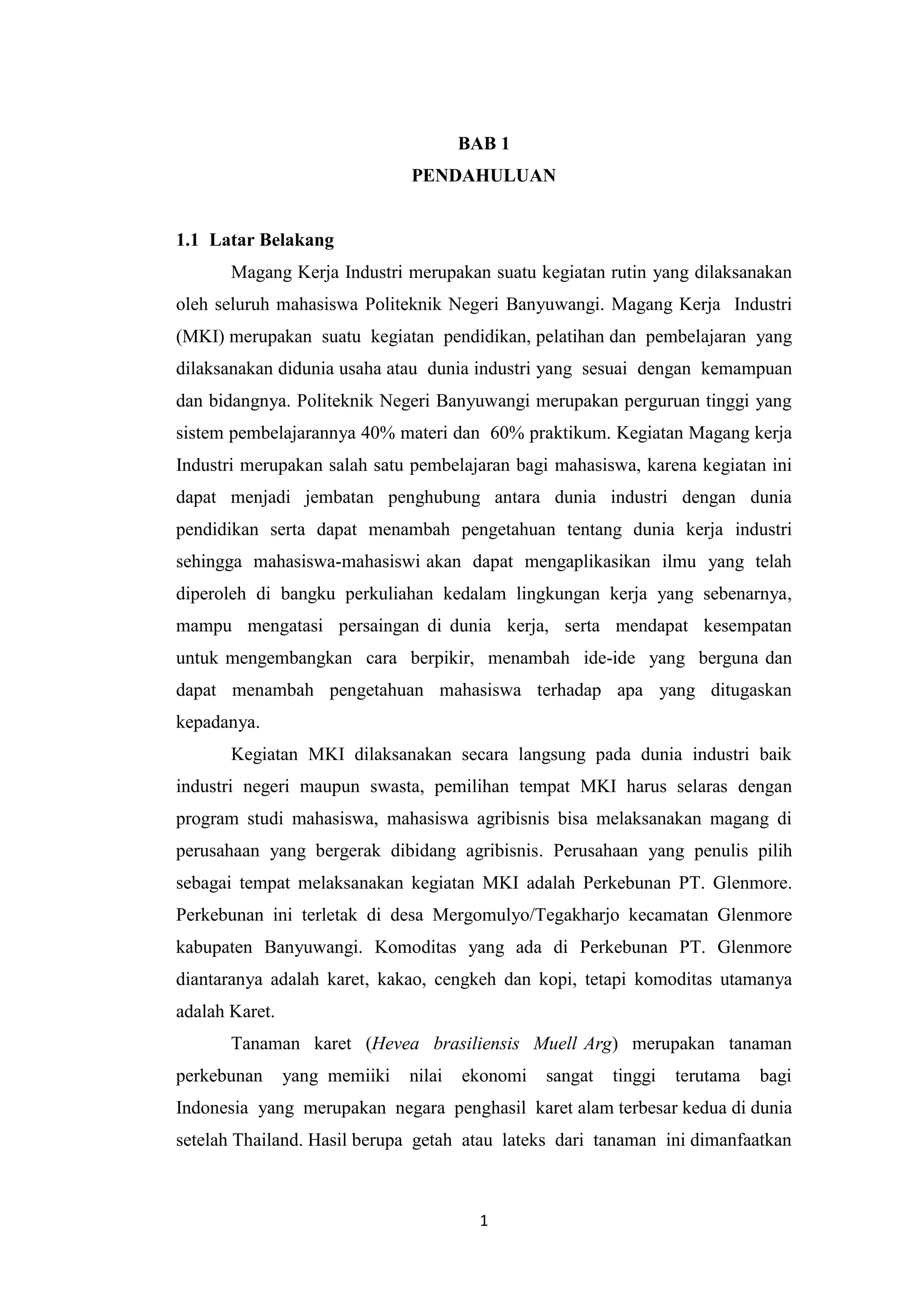 Contoh Laporan Magang Kerja Industri Tentang Manajemen Sumber Daya ...