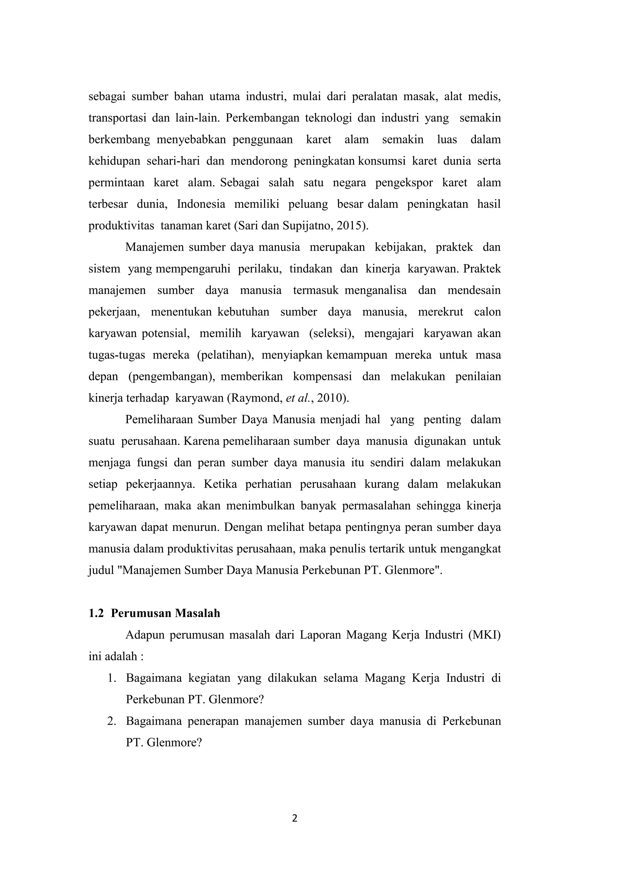 Contoh Laporan Magang Kerja Industri Tentang Manajemen Sumber Daya ...